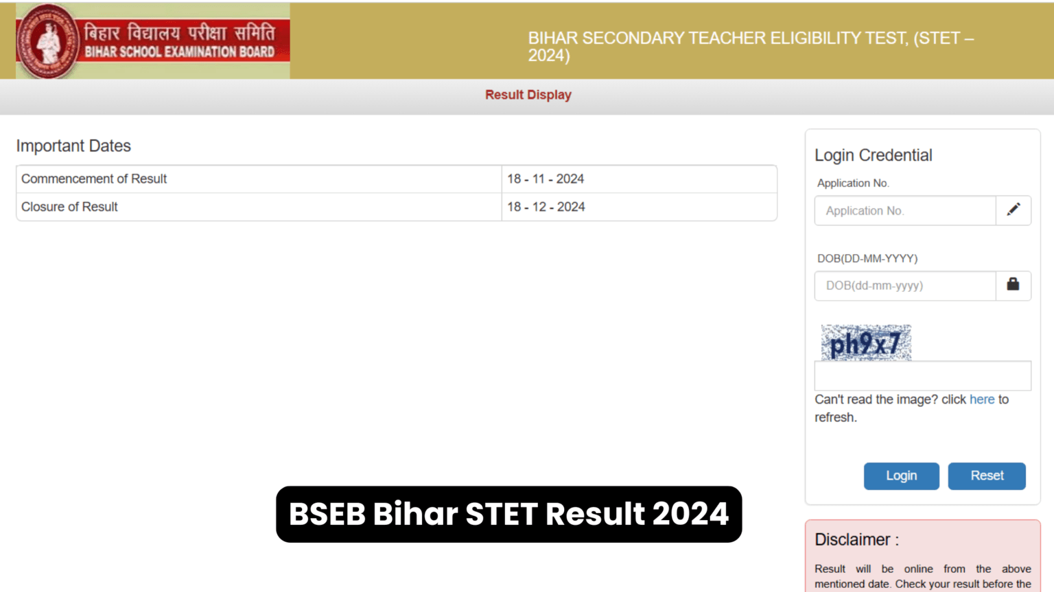 Bihar STET Result 2024: (Download Link) Paper 1 and 2 at secondary ...