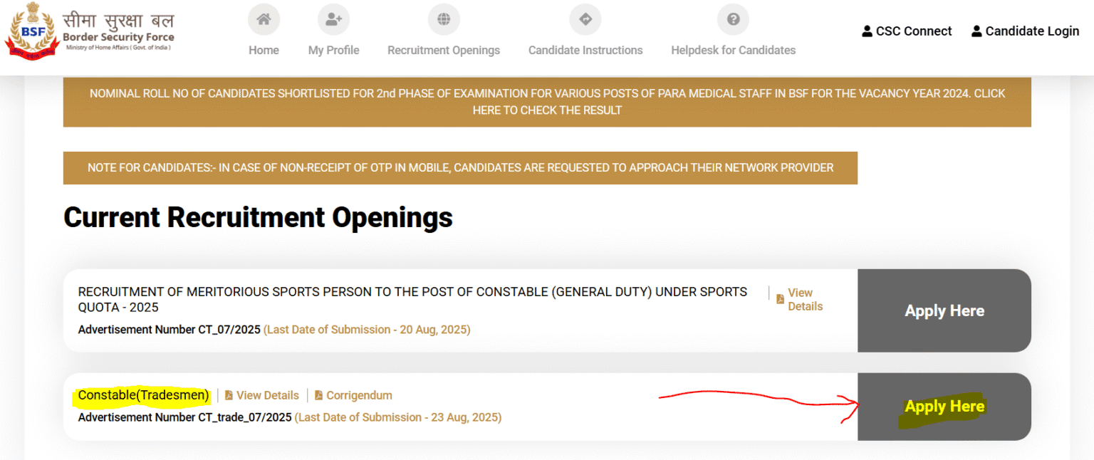 BSF Constable Tradesman Recruitment 2025: Apply Now for 3,588 Posts ...