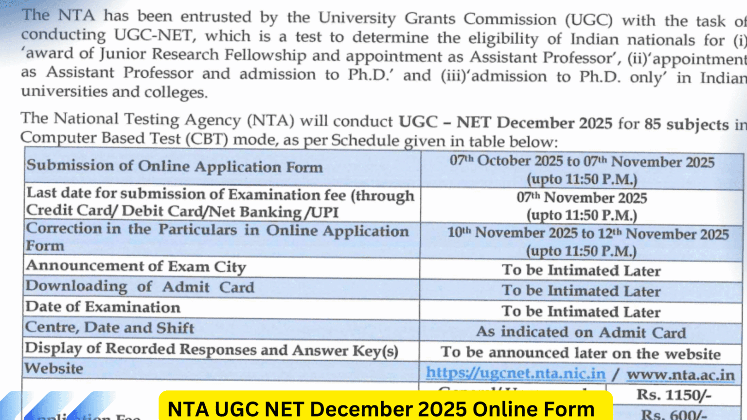 NTA UGC NET December 2025 Online Form [OUT]: Apply Now @ugcnet.nta.ac.in