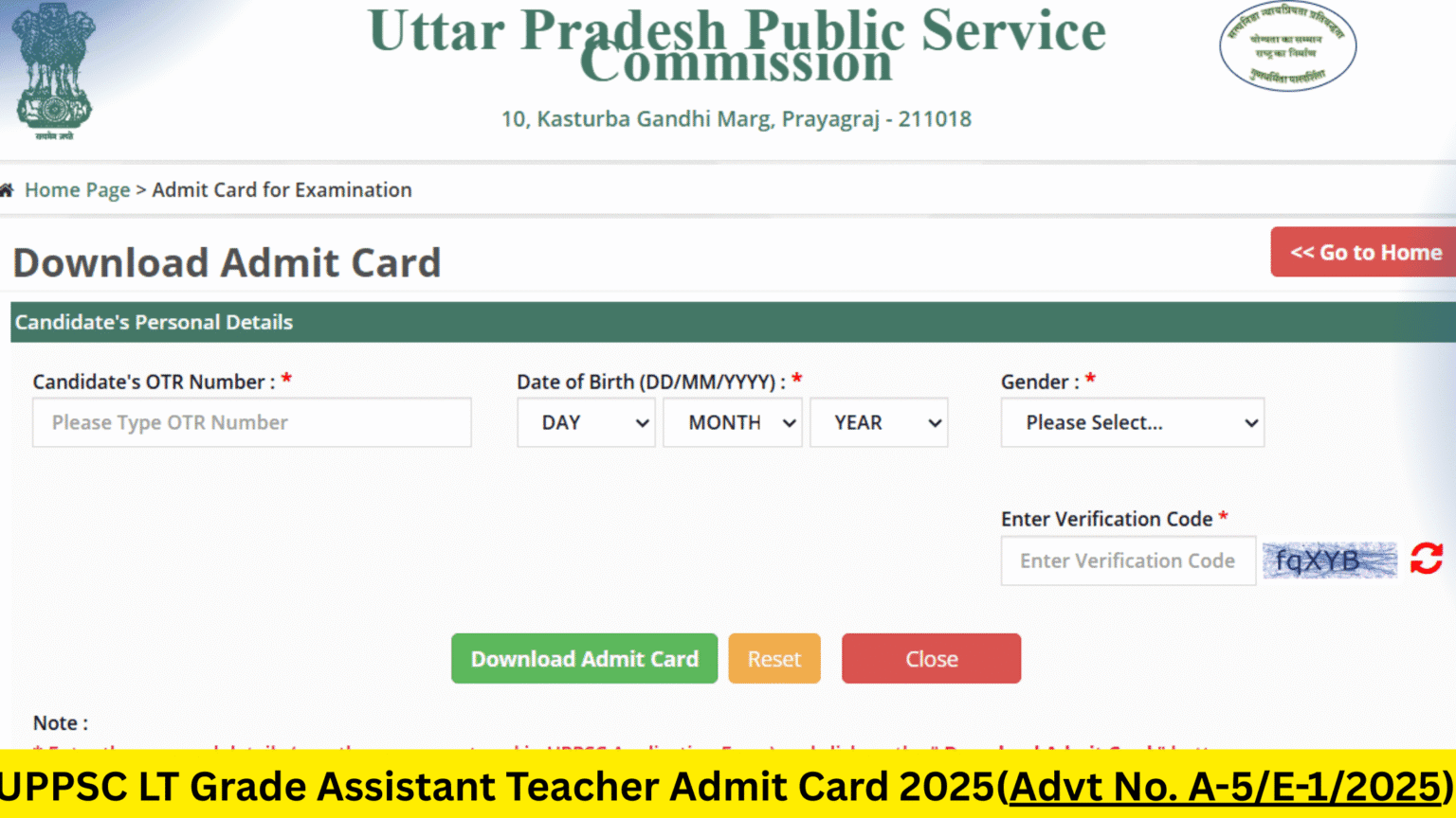 UPPSC LT Grade Assistant Teacher Admit Card 2025 [Out]: Download Exam ...